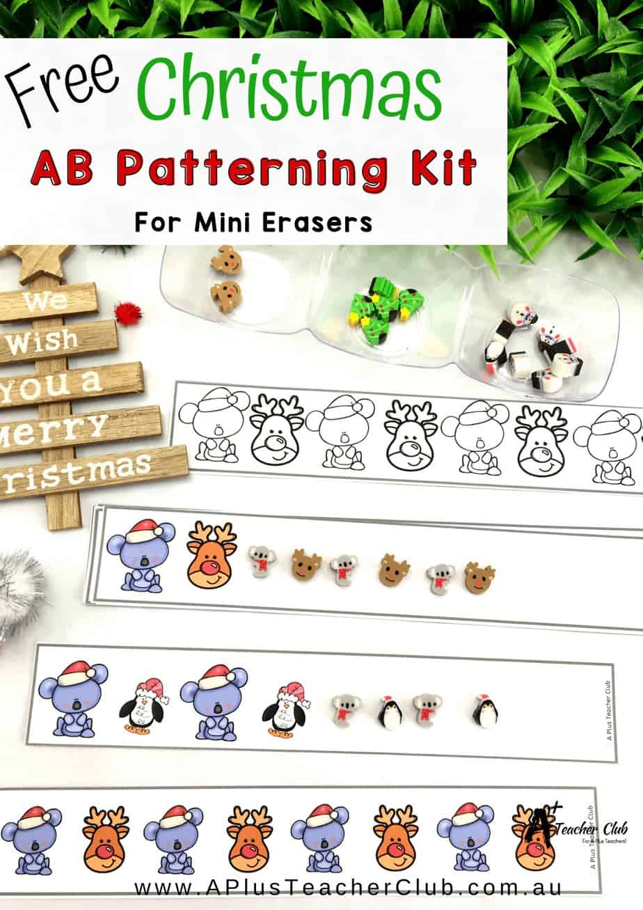Christmas Resources For Teaching Patterning {Mini Erasers Printable}