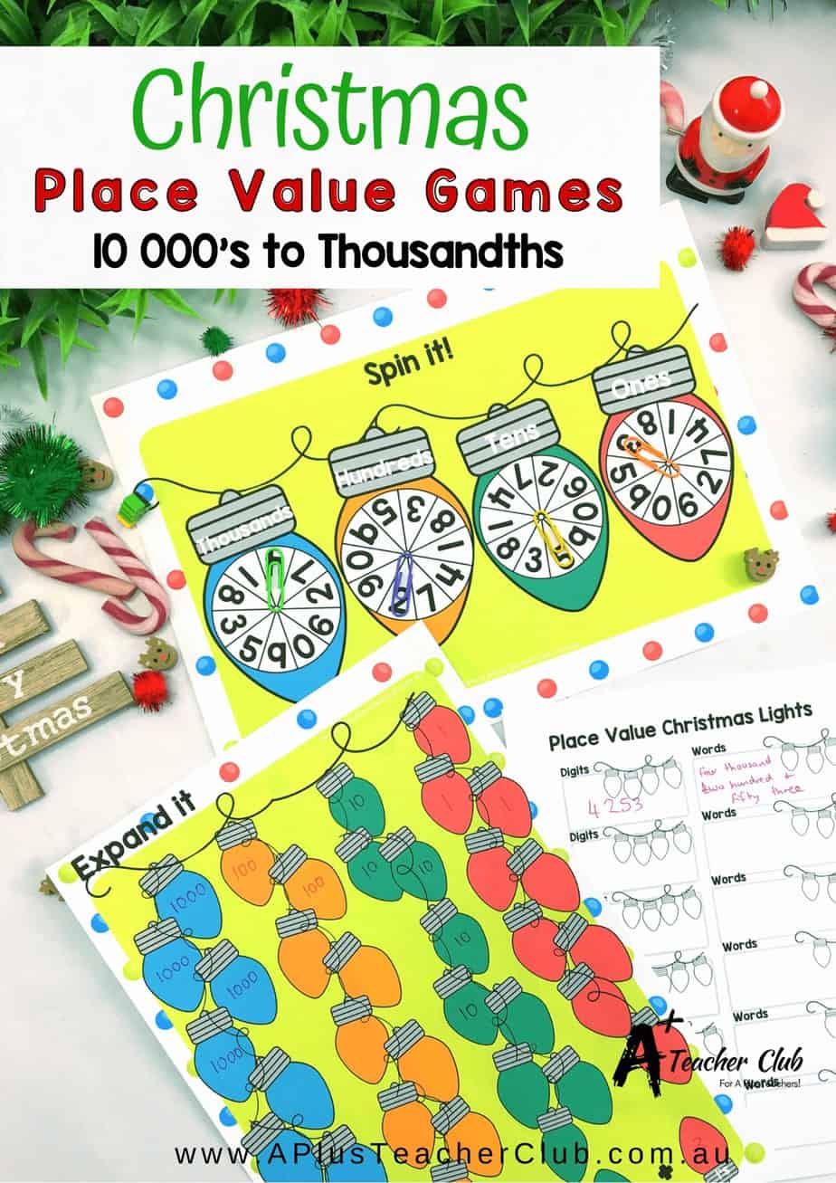 Christmas Place Value Game Printable | A Plus Teaching Resources