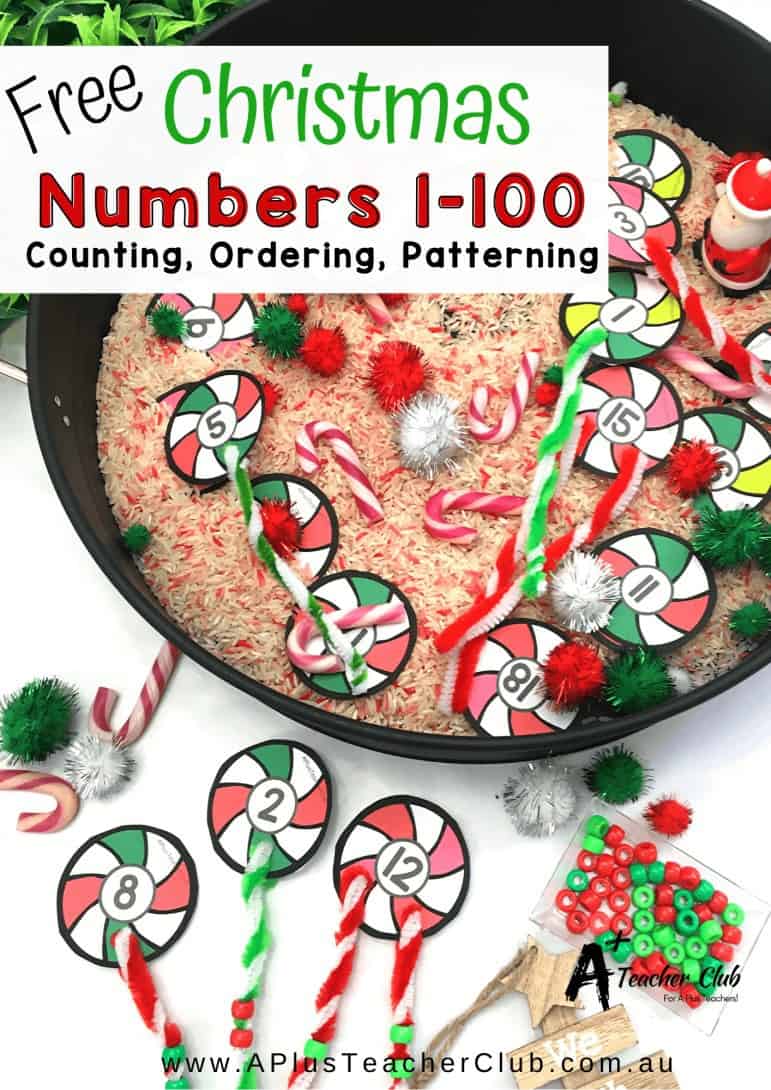 Free Christmas Printable Numbers 1-100 | A Plus Teaching Resources
