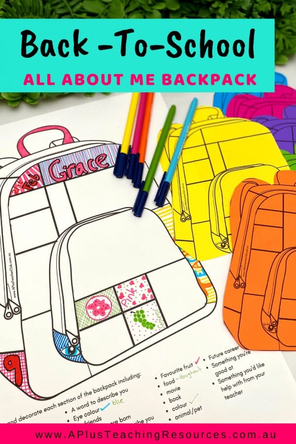 Back To School Backpacks | A Plus Teaching Resources