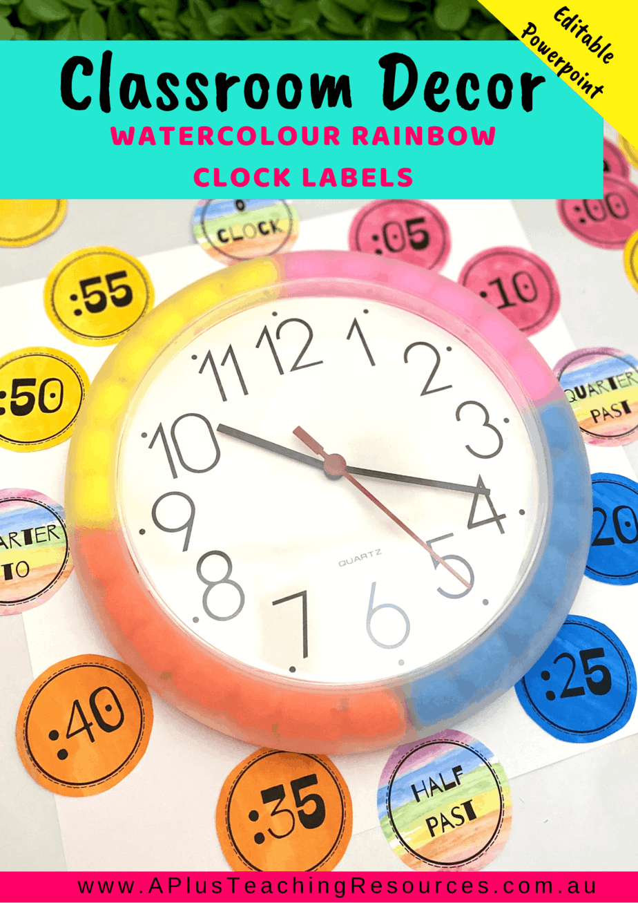 Multi-size Step Bit Kit Rainbow Bulletin Board Kit - Classroom Clock ...