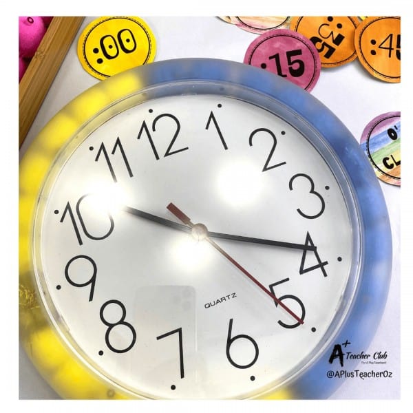 Fun DIY Classroom Clock {Kmart Hack} | A Plus Teaching Resources