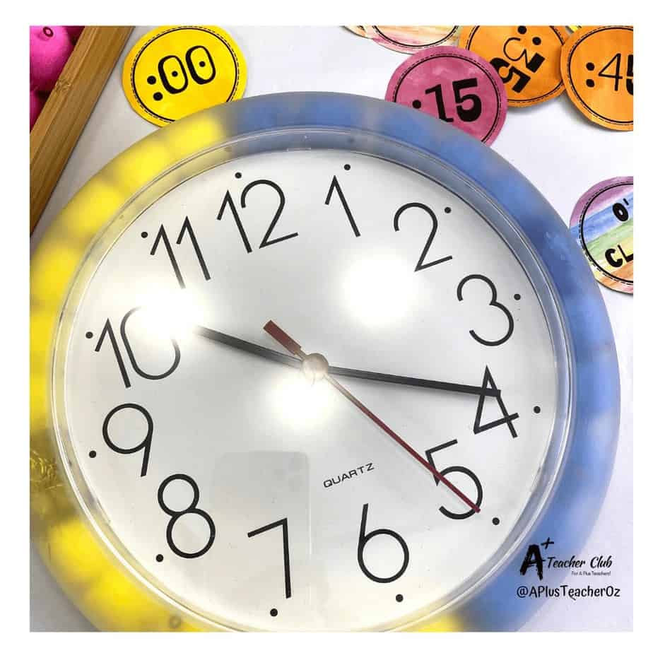 Fun DIY Classroom Clock {Kmart Hack} | A Plus Teaching Resources