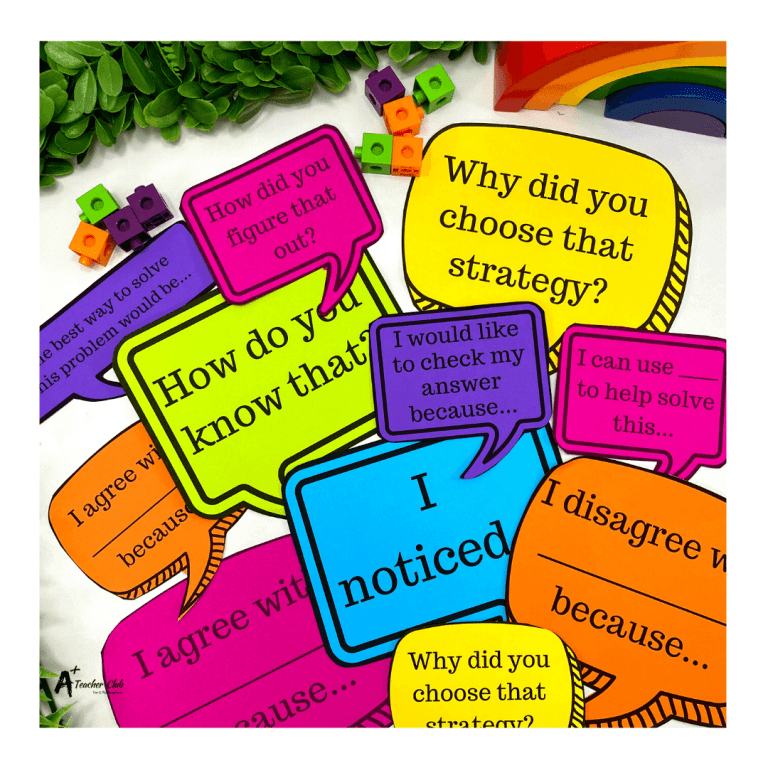 Thinking & Talking About Math {FREE Printables} A+Teachng Resources