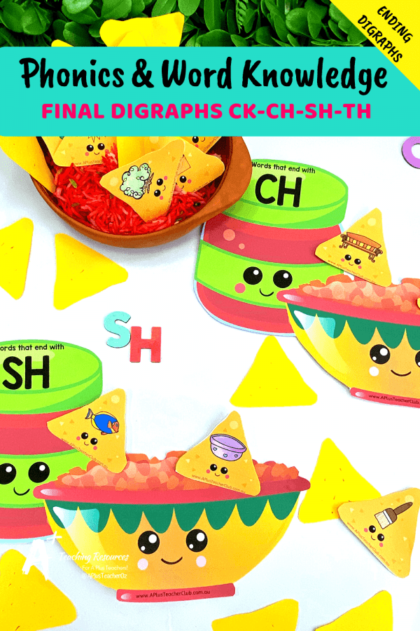 Digraphs Literacy Resources {Final SH-CH-CK-Th Sounds} | A+