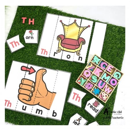 Initial Digraph Puzzles Literacy Resource BUNDLE {SH-CH-WH-Th} A+