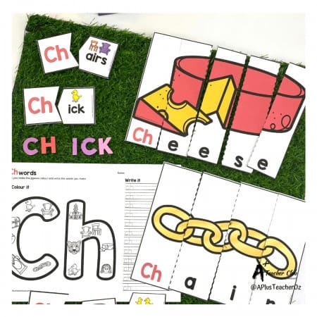 Initial Digraph Puzzles Literacy Resource BUNDLE {SH-CH-WH-Th} A+