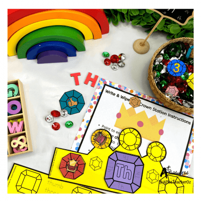 Initial Digraph Crowns Literacy Resource BUNDLE {SH-CH-WH-Th} A+