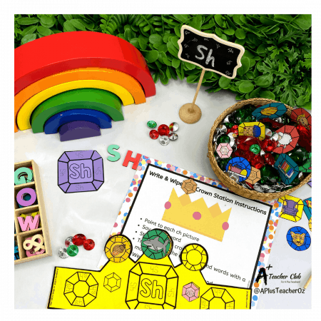 Initial Digraph Crowns Literacy Resource BUNDLE {SH-CH-WH-Th} A+