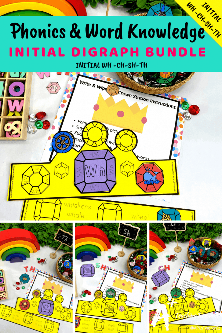 Initial Digraph Puzzles Literacy Resource BUNDLE {SH-CH-WH-Th} A+
