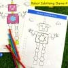 Free Number Colouring Math Game For Kids {Robot Fun!}
