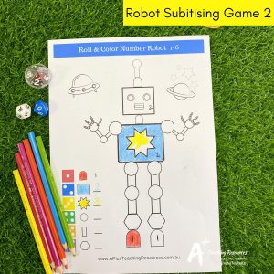 Free Number Colouring Math Game For Kids {Robot Fun!}