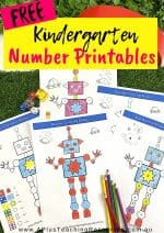 Free Number Colouring Math Game For Kids {Robot Fun!}