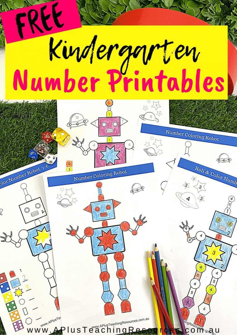 Free Number Colouring Math Game For Kids {Robot Fun!}