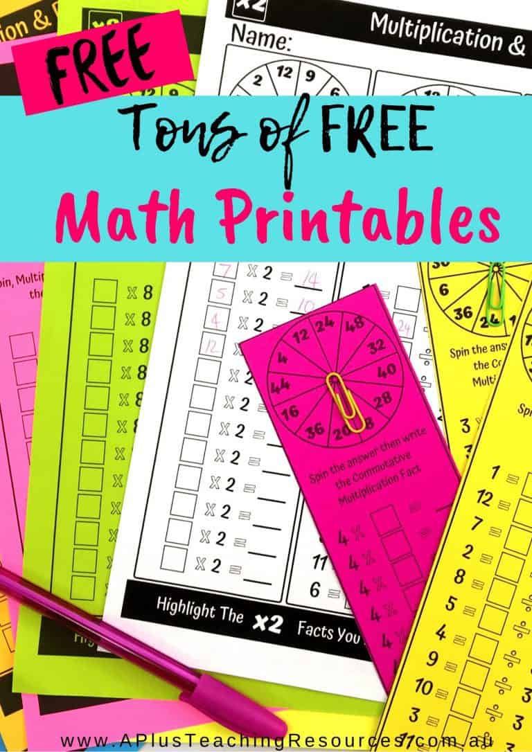 Must Have Free Maths Printables For Teachers | A Plus Teaching Resources