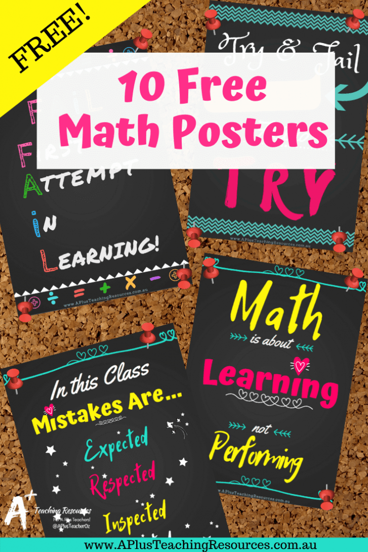 Free Math Posters {Poster Board Ideas!} | A Plus Teaching Resources