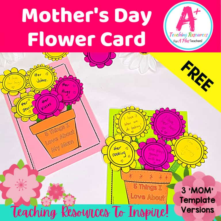 FREE Mothers Day Flower Card | A Plus Teaching Resources